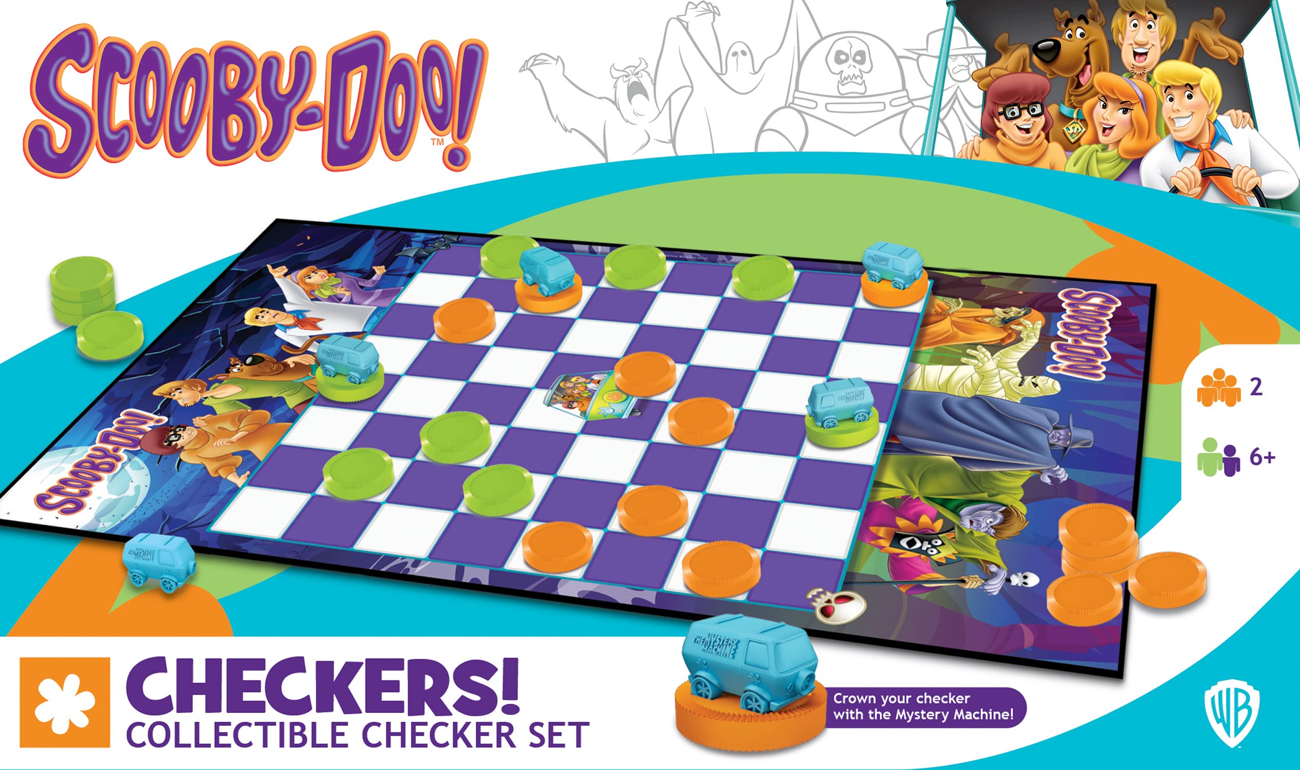 MasterPieces Scooby Doo Checkers Board Game for Ages 6+, 13"x21.375 ...