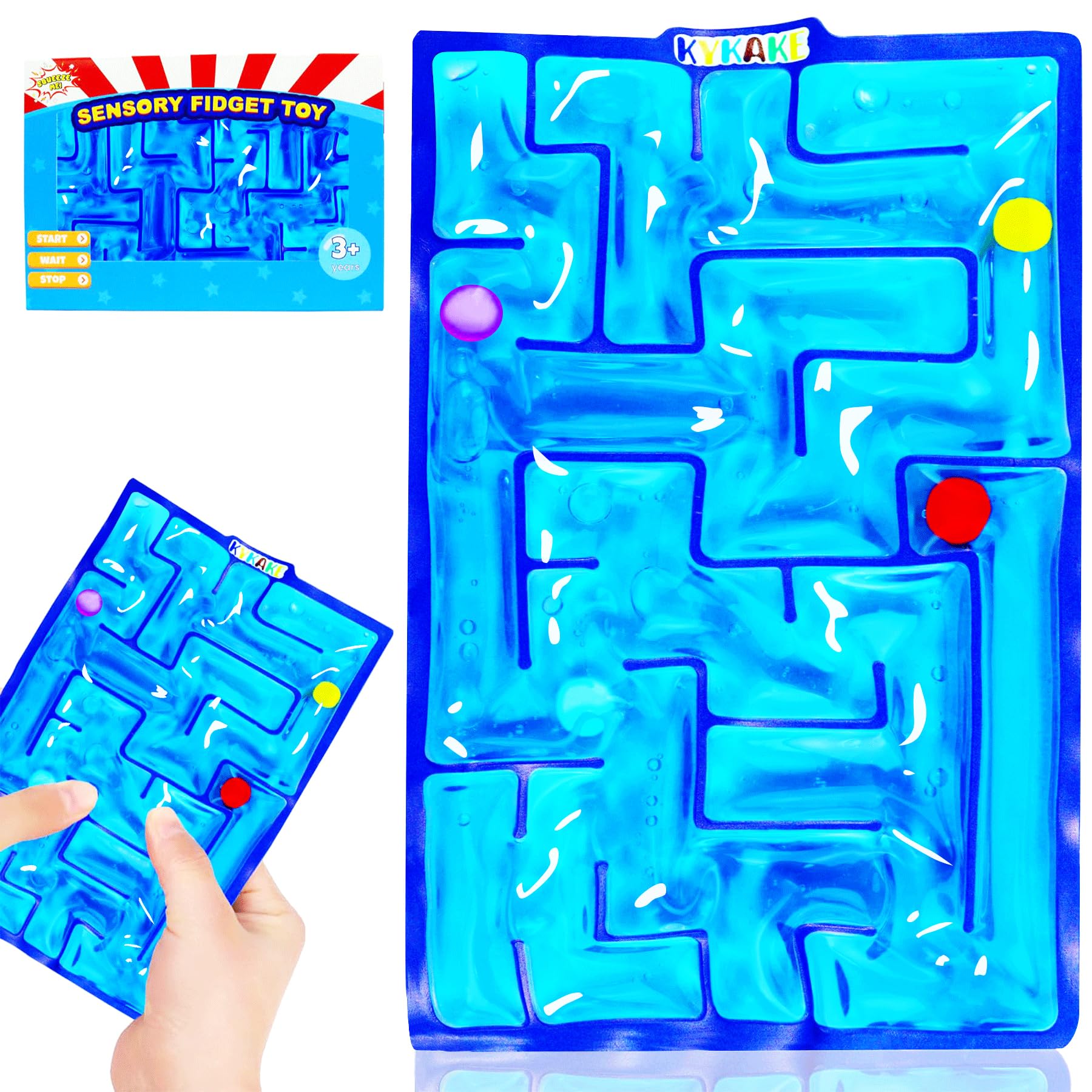Sensory Maze Fidget, Sensory Toys Fidget Marble Maze Gel Filled Squish ...