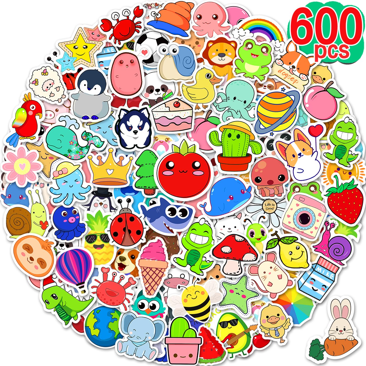 Apakkai 600 Pcs Cute Stickers For Kids, Water Bottle Stickers For Teen ...