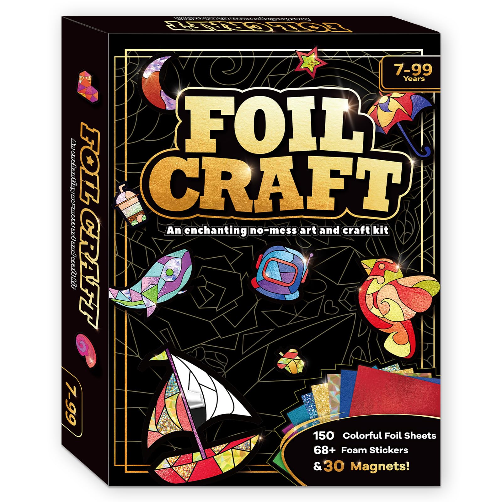 FLUXOJOY Foil Art Craft Kits for Kids, Mess -Free Fun Activity Set for ...
