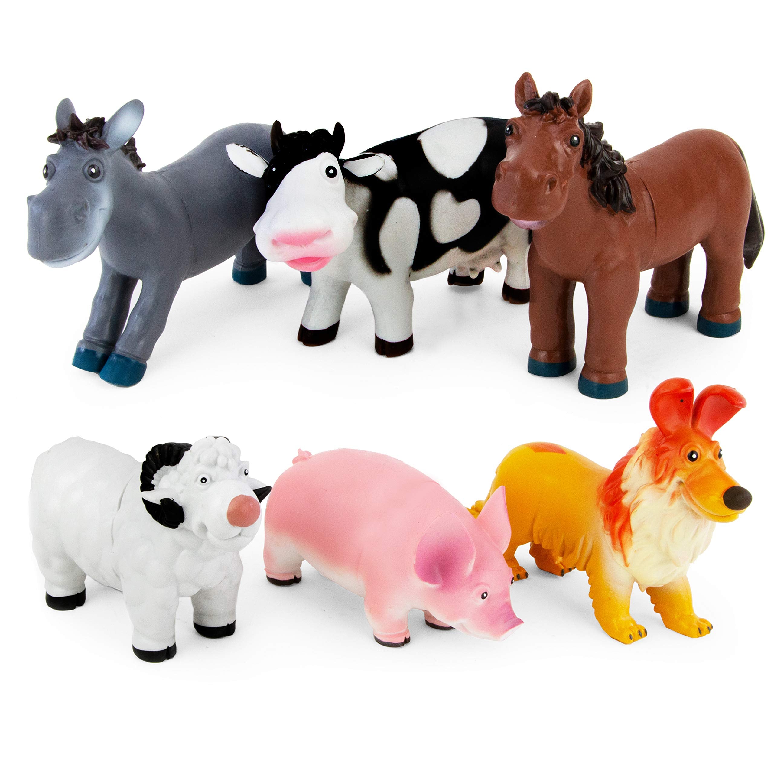 Boley Soft Farm Animal Toys - 6 Piece Small Farm Animal Figures for Ki ...
