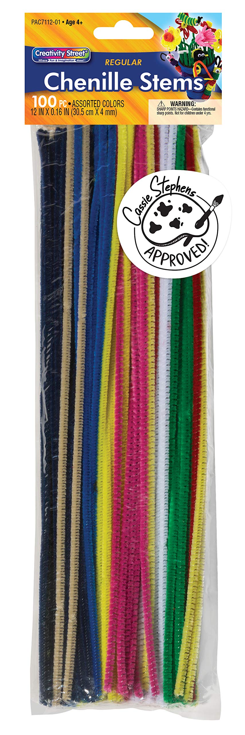 Creativity Street 100-piece Pipe Cleaner Stem, 1/8 x 12 in, Assorted ...