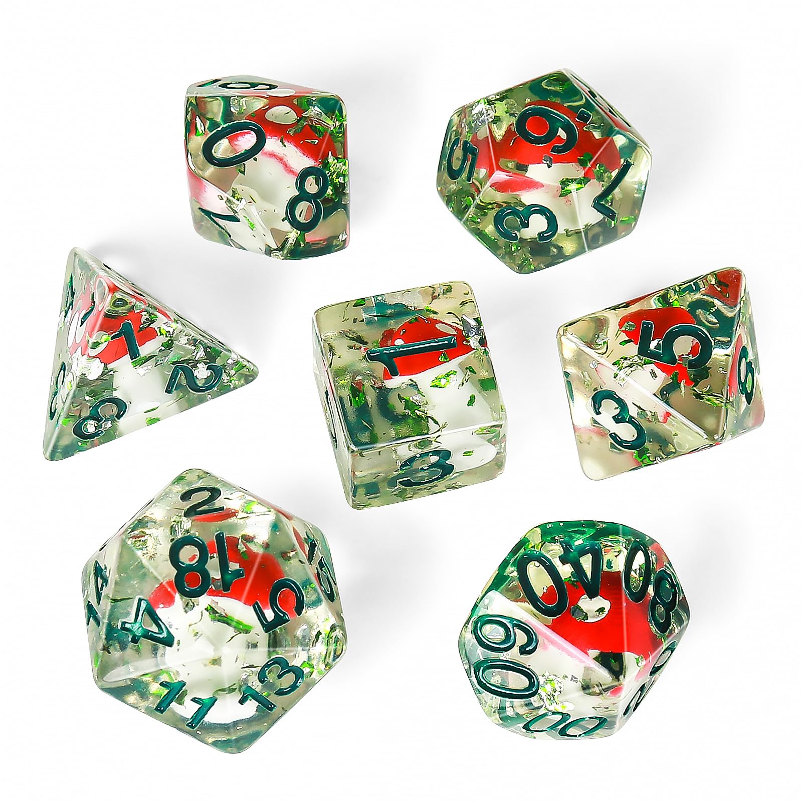 OriCraft DND Dice Set - Poisonous Mushrooms D20, Acrylic, Standard Siz ...