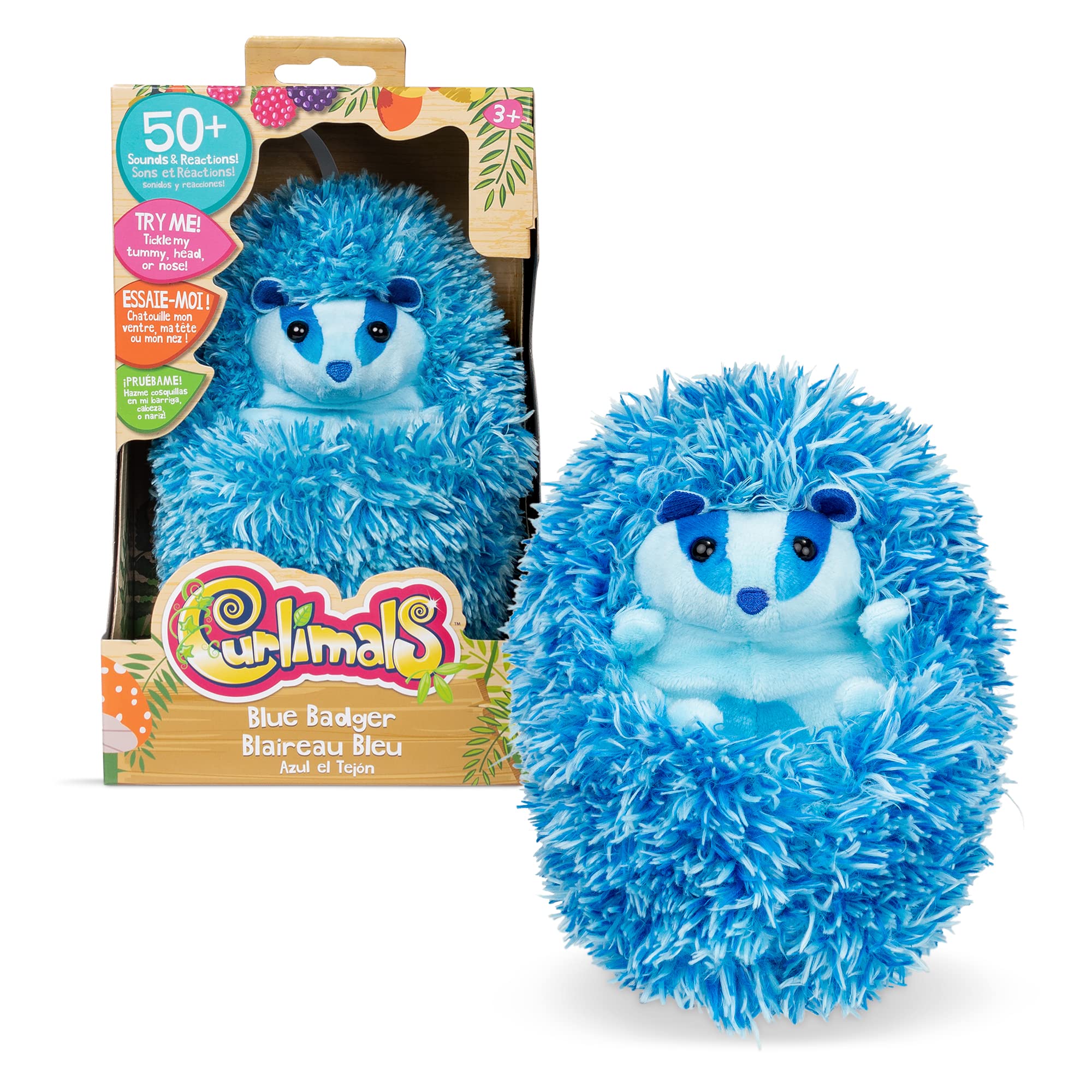 Curlimals - Blue The Badger - Interactive, Animated, Talking, Giggling ...