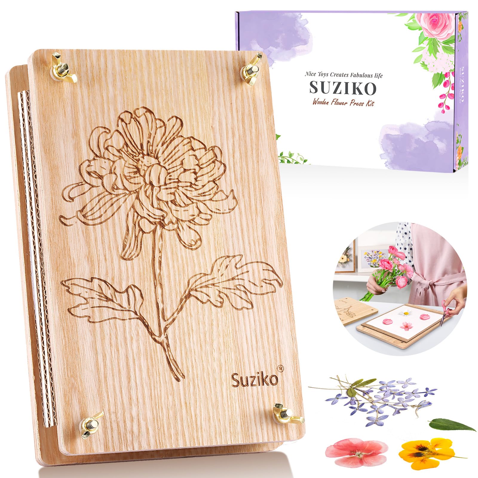 Suziko Large Flower Press Kit For Adults& Kids Flower &Plant Preservat ...