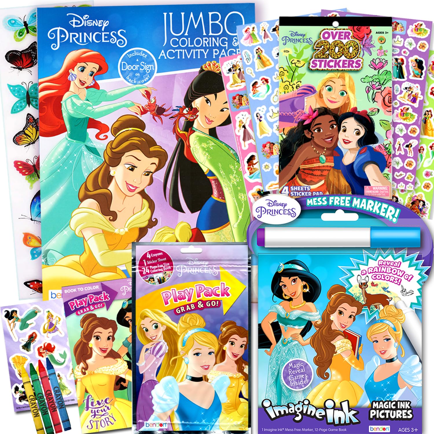 Disney Princess Coloring Book and Sticker Activity Set for Kids ...