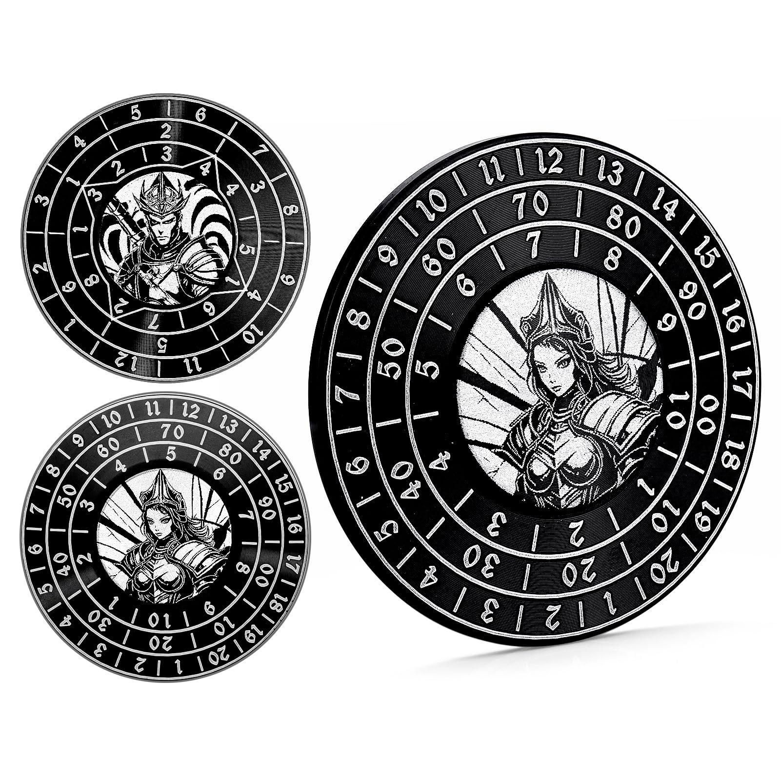 PJOY Spinner Dice 7-in-1 Metal DND Dice Set Built-in D4, D6, D8, D10 ...