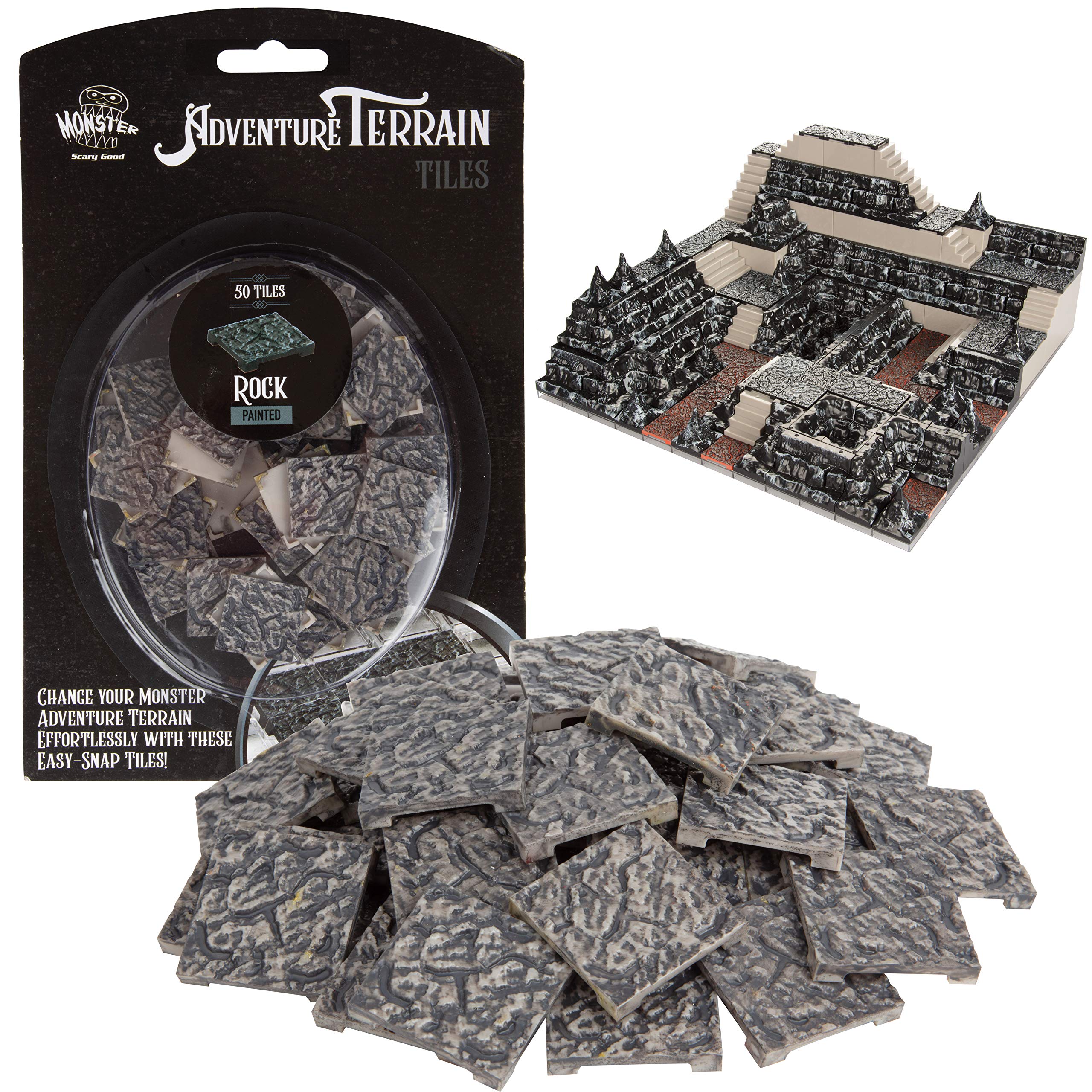 Monster Protectors Adventure Terrain- 50 Piece Rock Tile Expansion Pack ...