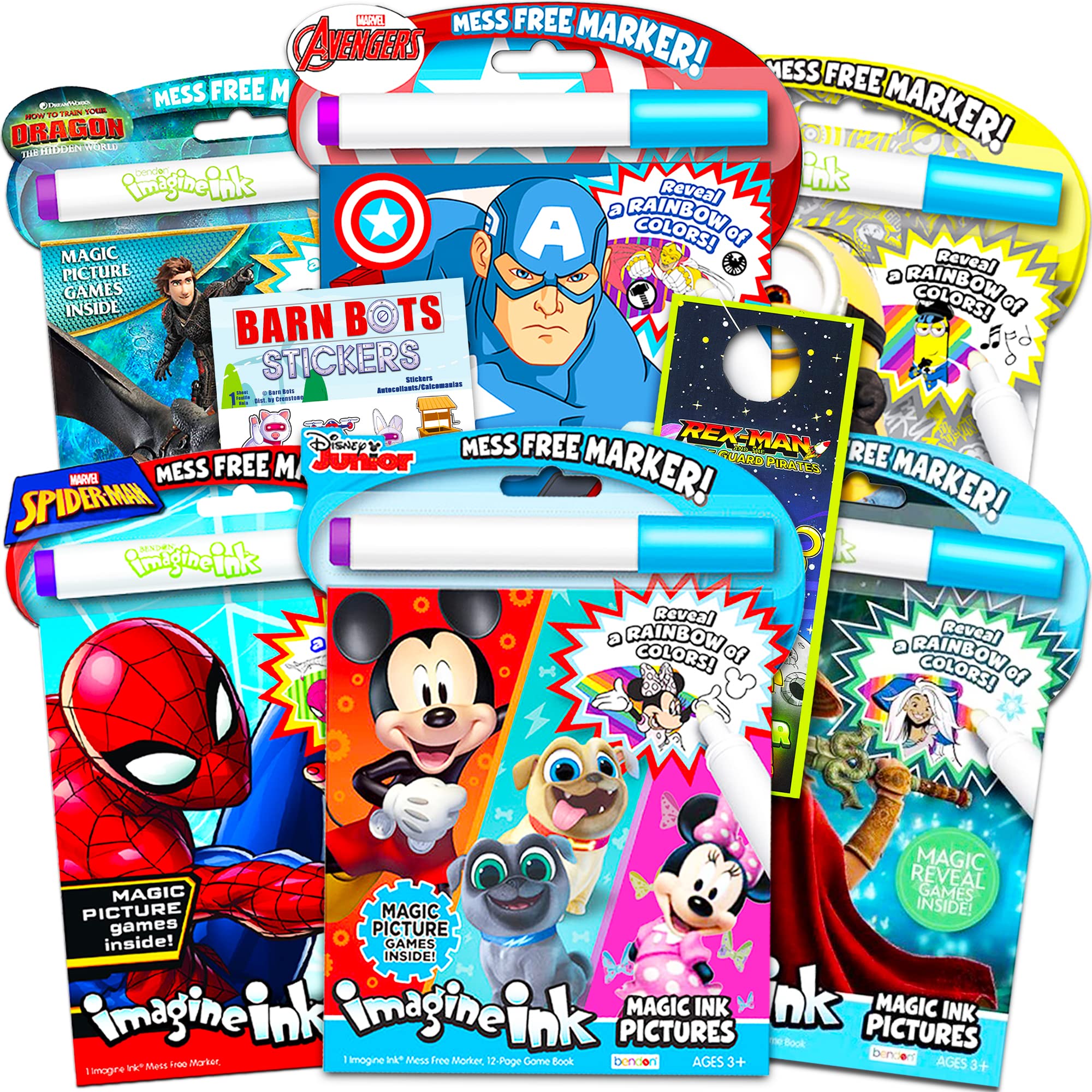 Imagine Ink Coloring Book Assorted Set for Boys with Stickers (Bundle ...