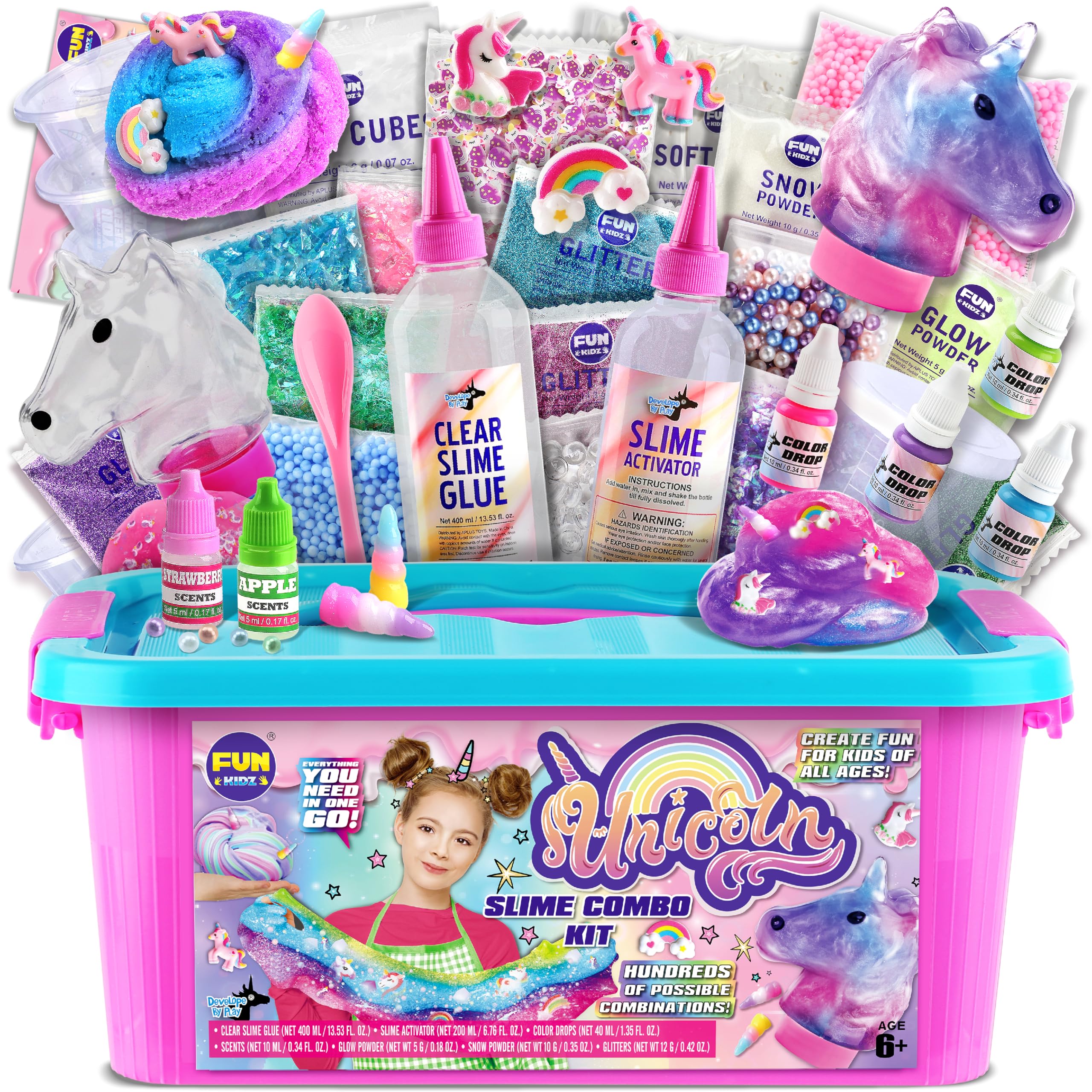 FUN KIDZ Fluffy Unicorn Slime Kit - Multicolored, 10.24x7.48x4.72, Str ...