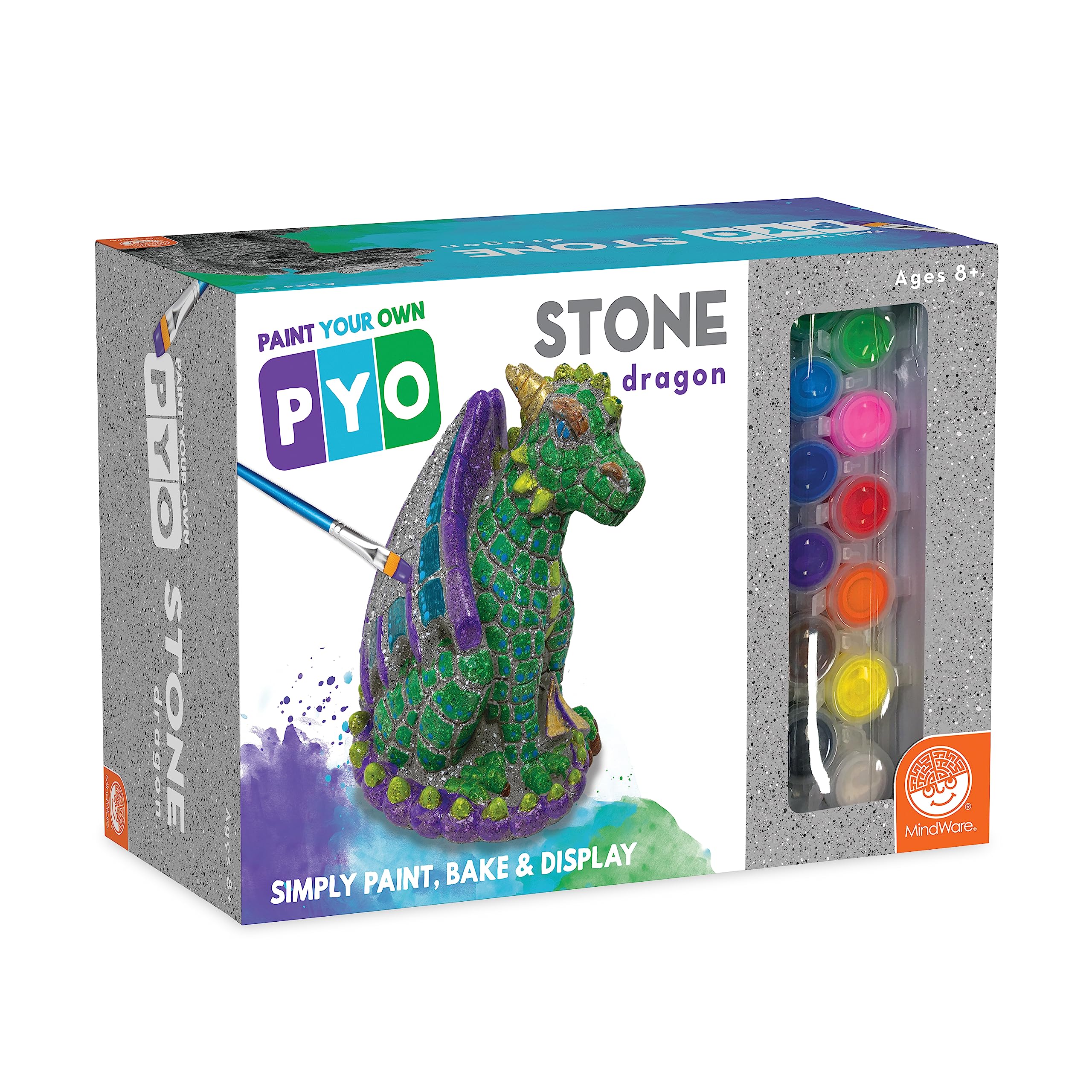 MindWare Paint Your Own Stone Dragon, Outdoor Garden Fantasy Decor, DIY ...