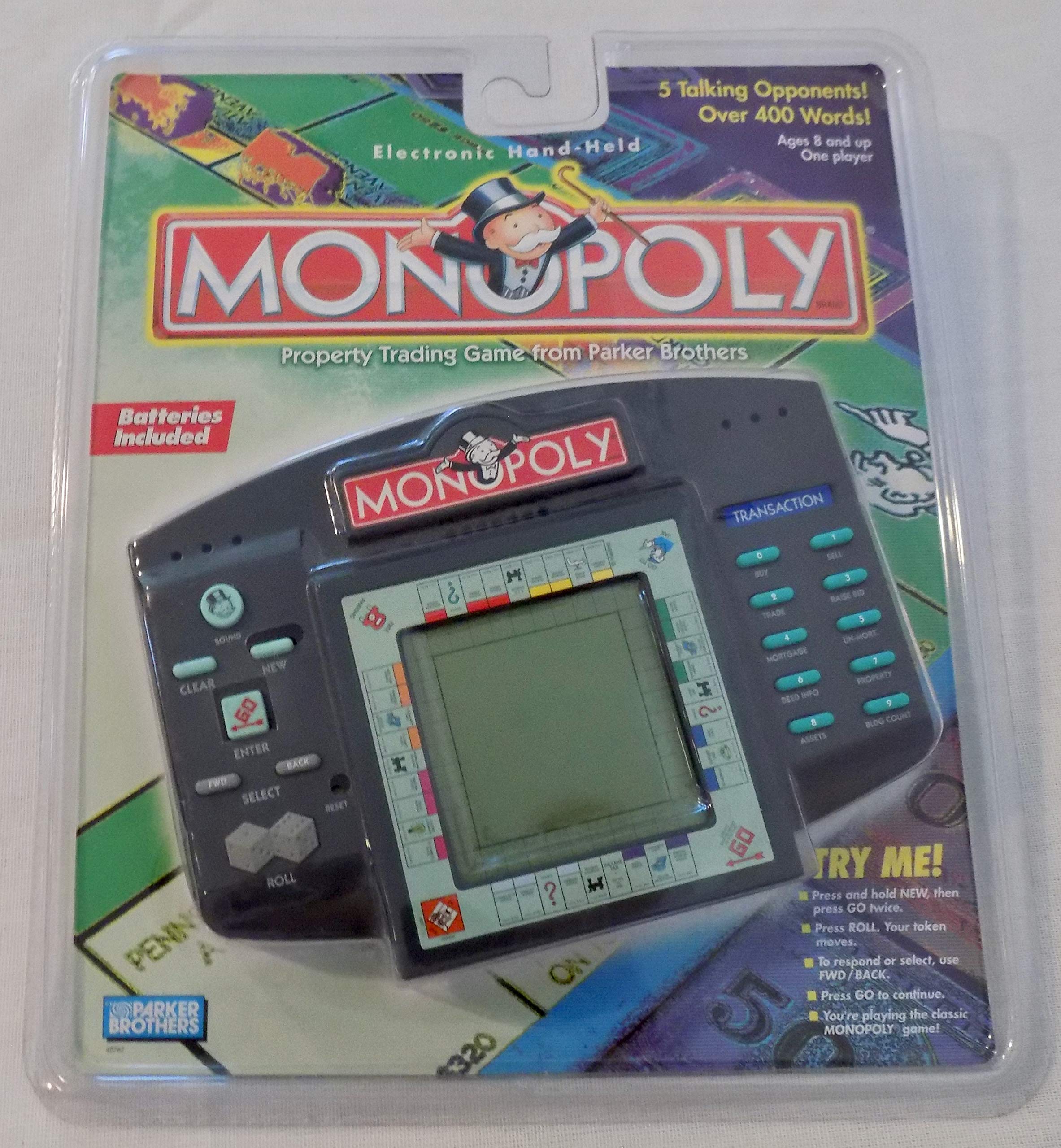Hasbro Monopoly Electronic Handheld Game - Interactive LCD - 6"x7.1"x1 ...