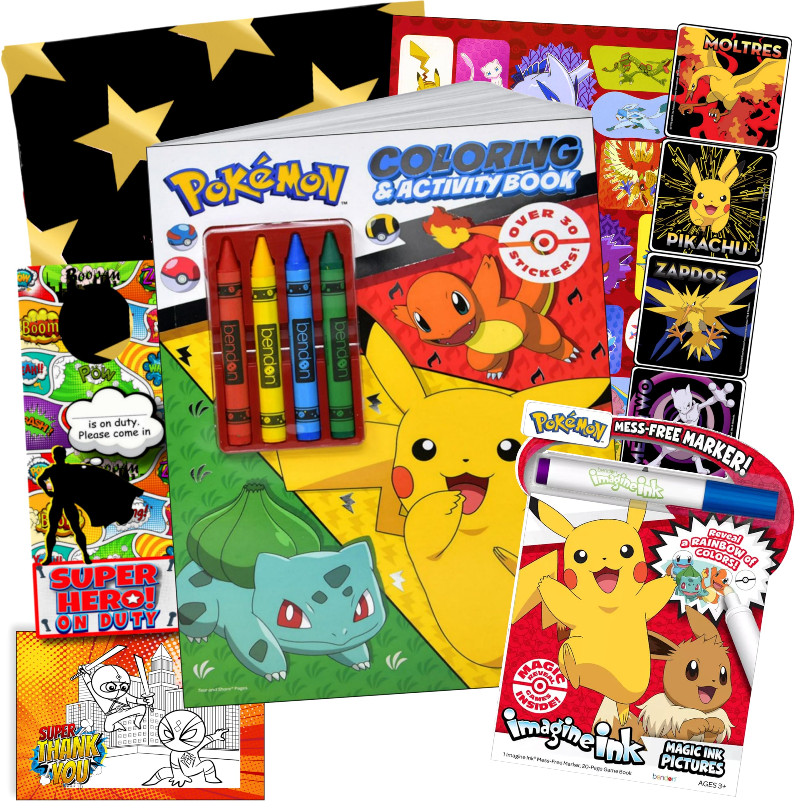 Bendon Pokemon Art Craft Kit - Includes Coloring Book, Stickers ...