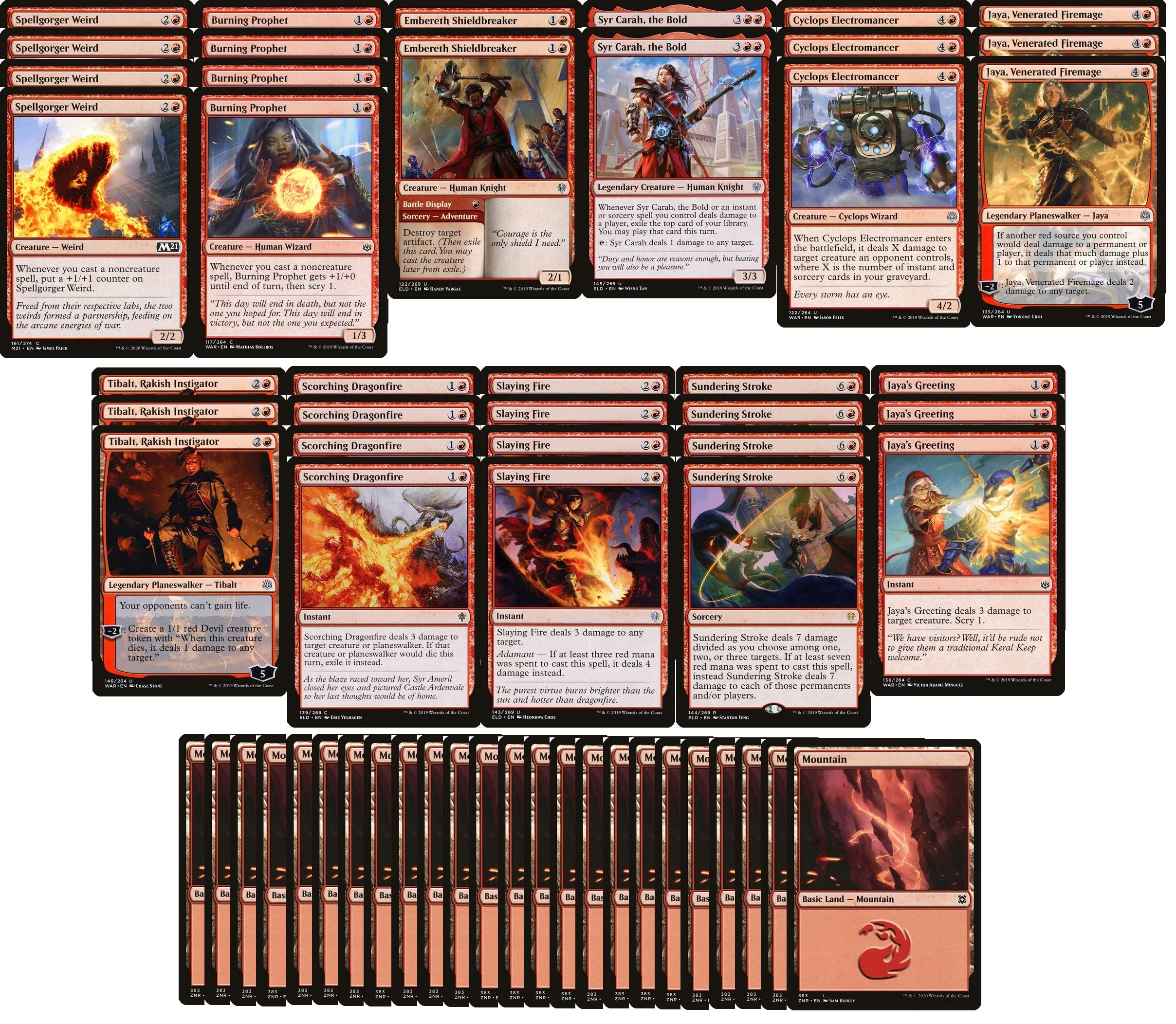Red Burn Deck - Very Powerful - Modern Legal - Custom Built - Magic Th ...