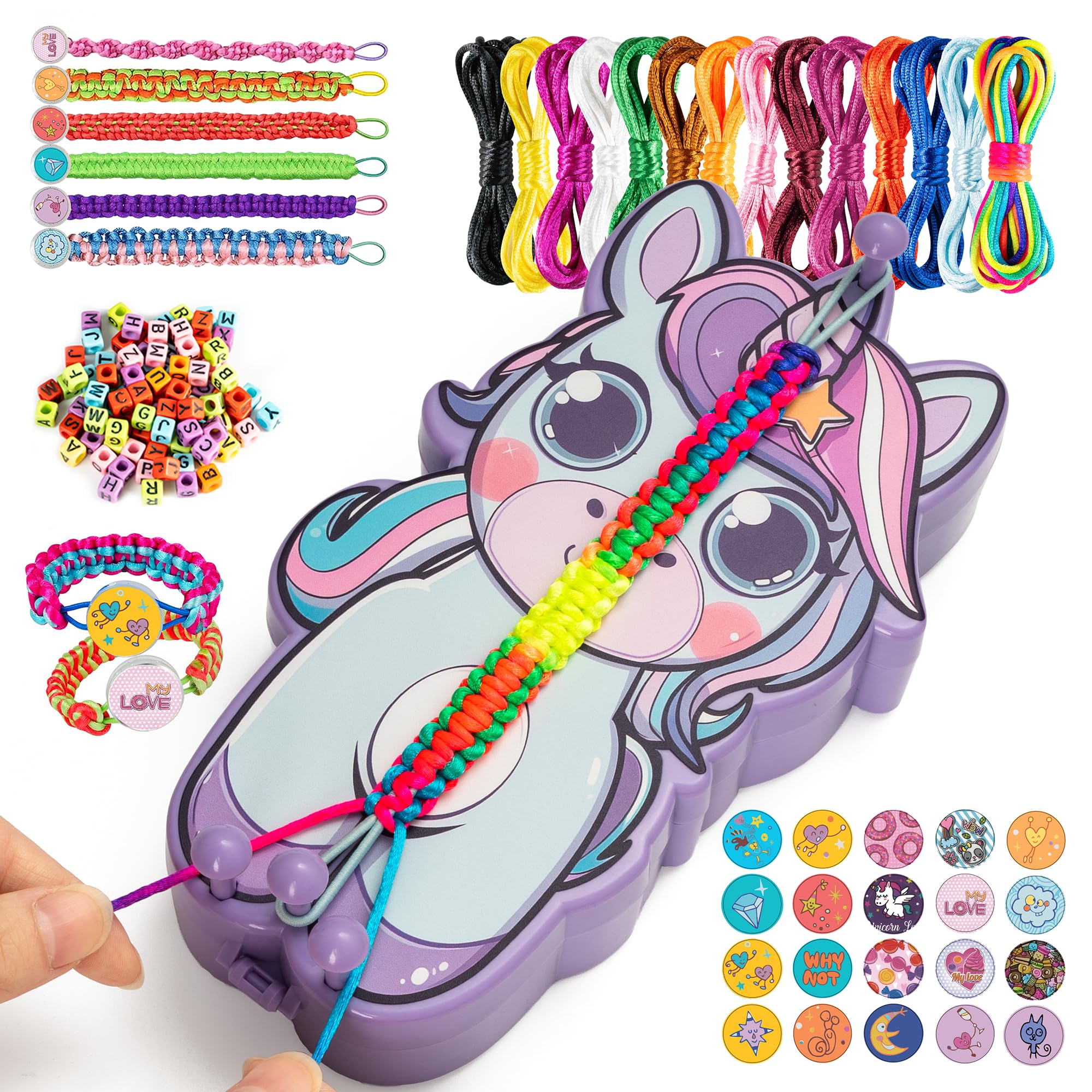 AONTESS Friendship Bracelet Making Kit for Girls: Unicorn Bracelet ...