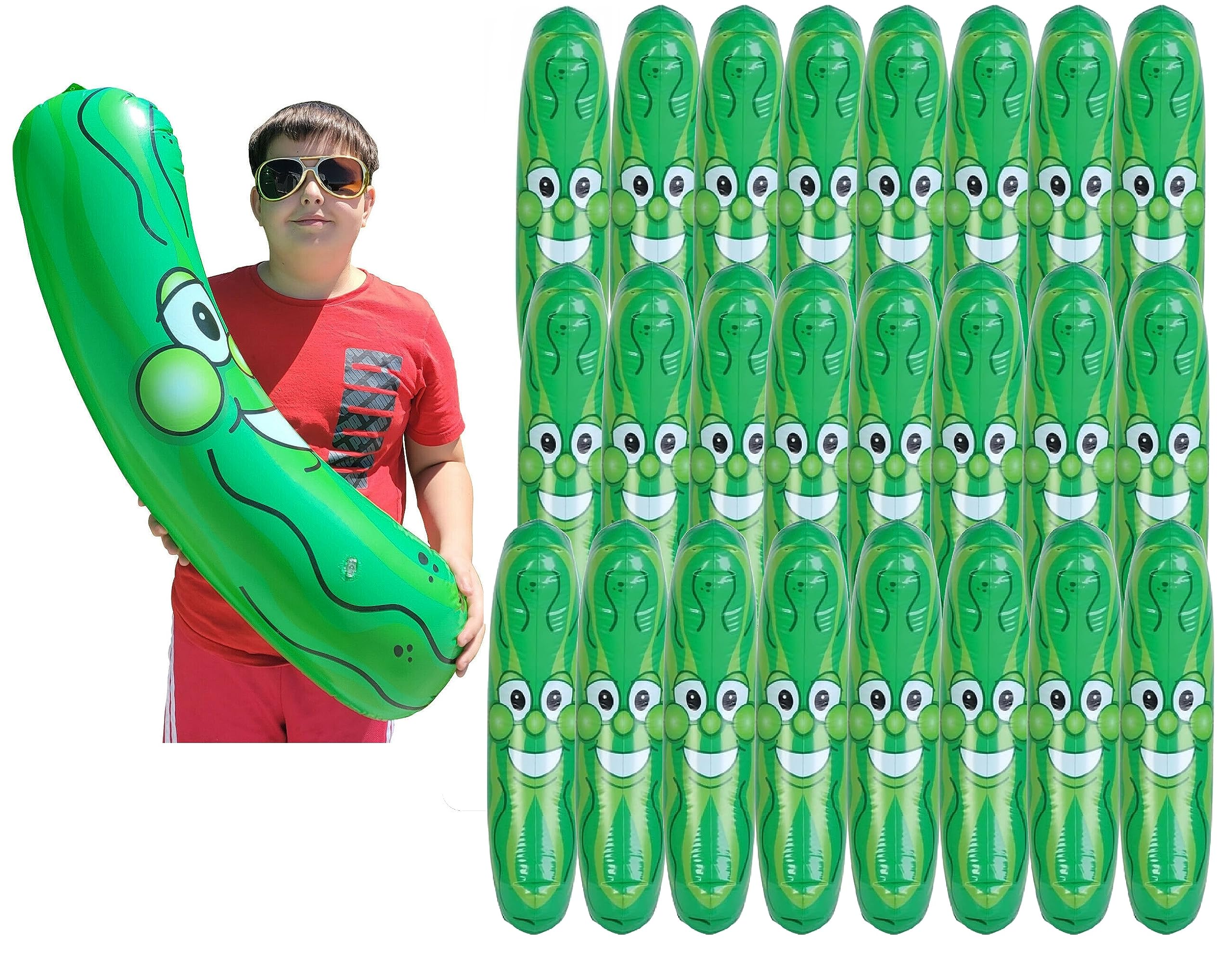 Giant Jumbo 36'' Green Inflatable Smiling Pickle Head (3 FEET) Vinyl ...