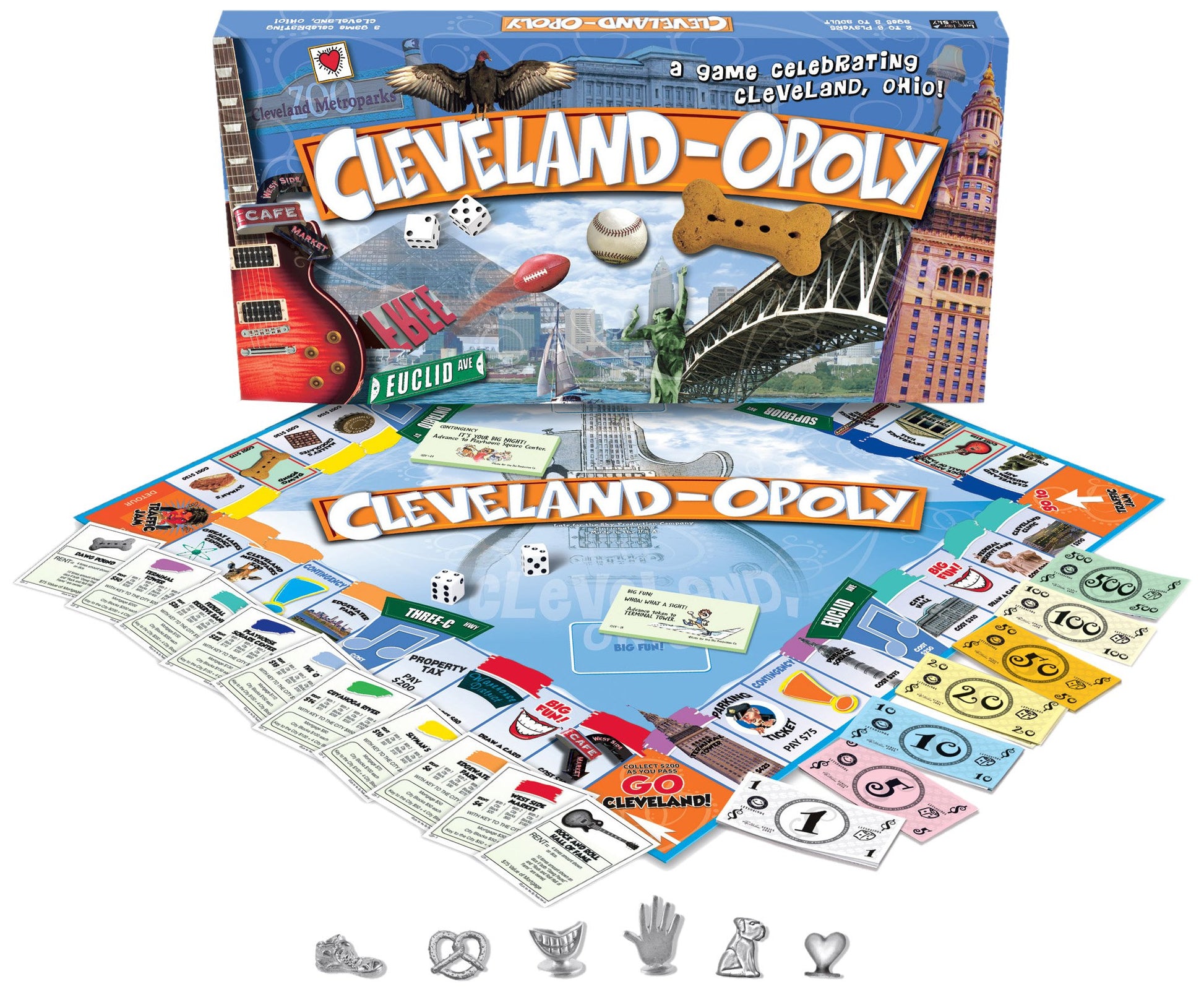 Late for the Sky Cleveland-opoly - City in a Box Board Game – Toytooth