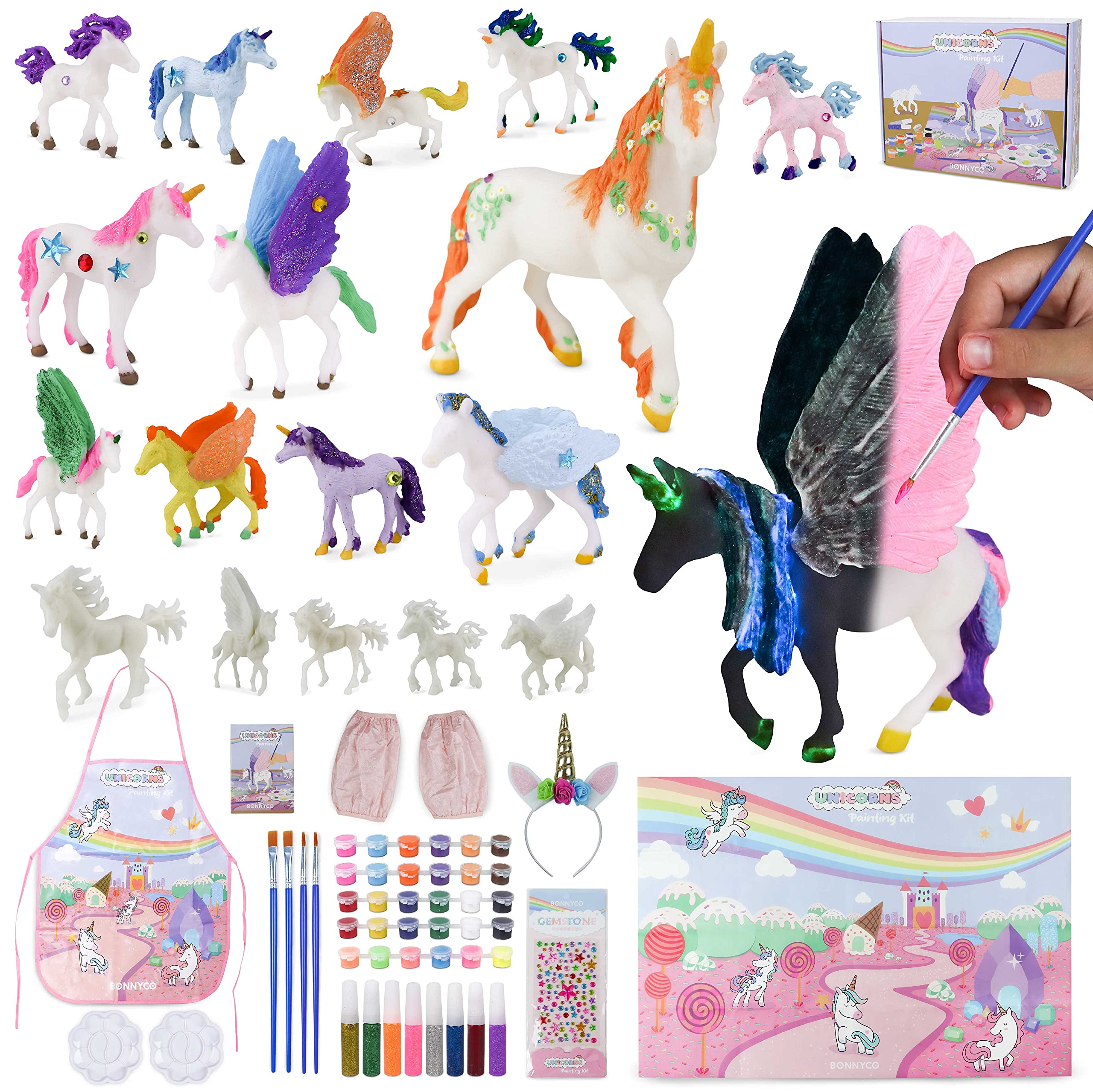 BONNYCO Unicorns Gifts for Girls Painting Kit with 18 Figurines ...