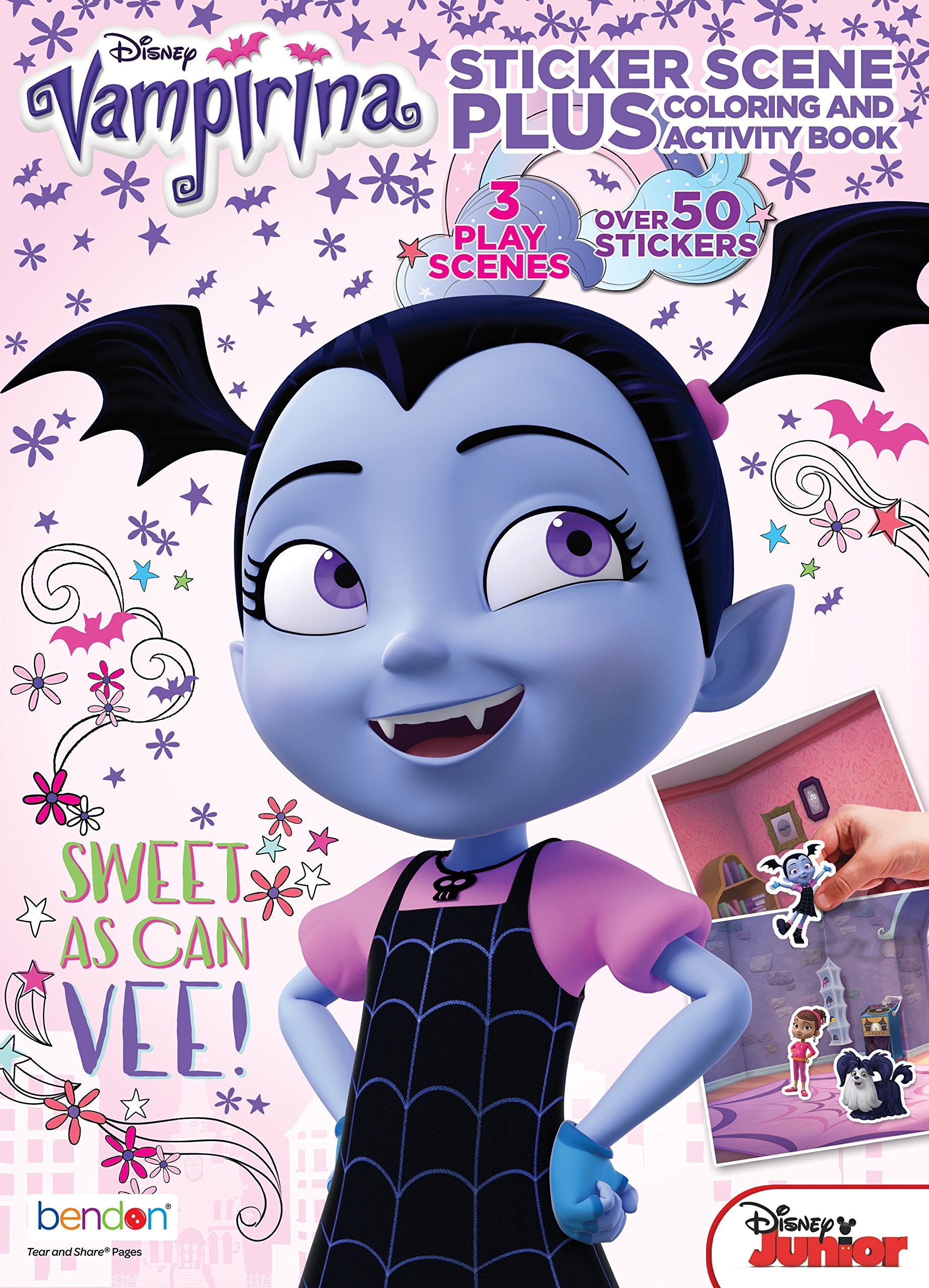 Bendon Sticker Scene Plus Coloring and Activity Book, Vampirina – Toytooth