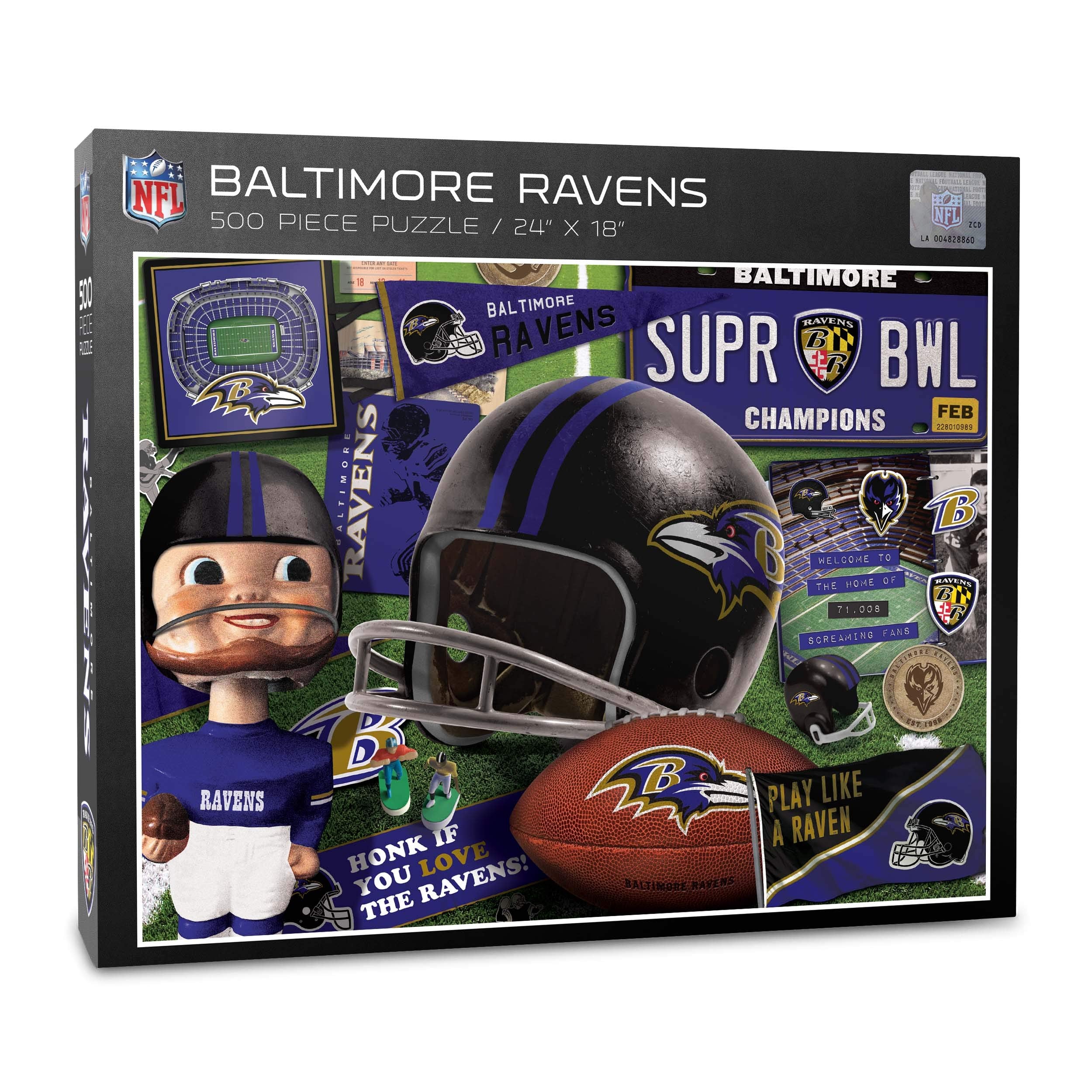 YouTheFan NFL Baltimore Ravens 500-Piece Retro Series Puzzle - Team Co ...