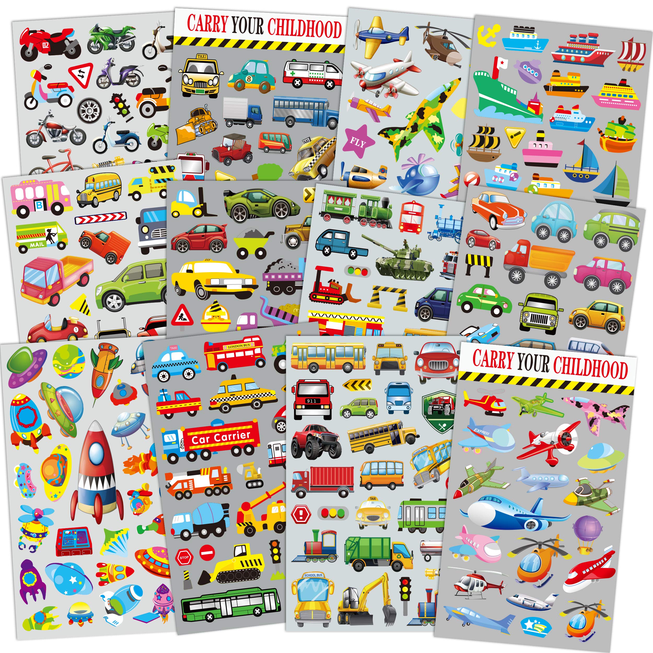 HORIECHALY Transportation Stickers for Kids, Teaching Aids for School ...