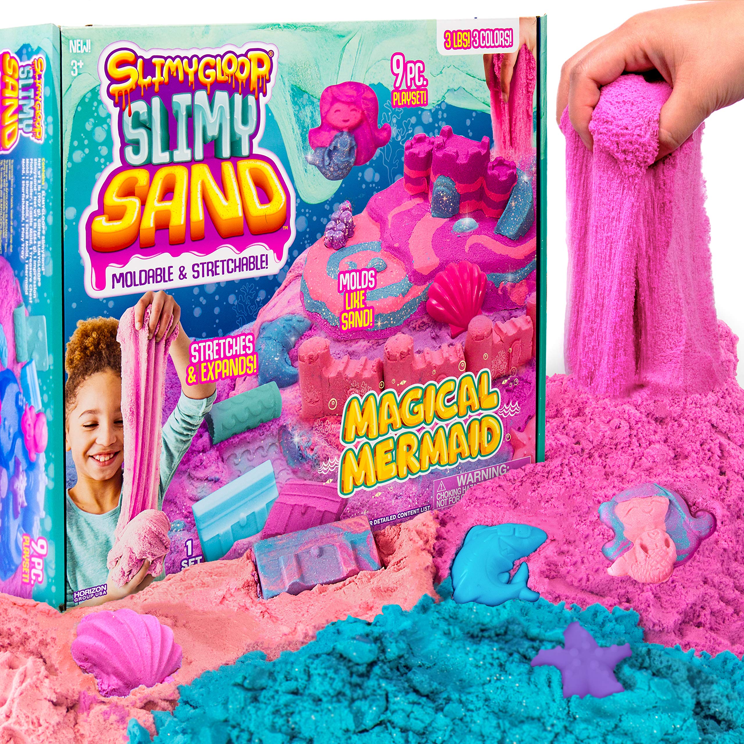 SLIMYSAND Slimy Sand Magical Mermaid, 3 lbs Stretchy Play Sand in Purp ...