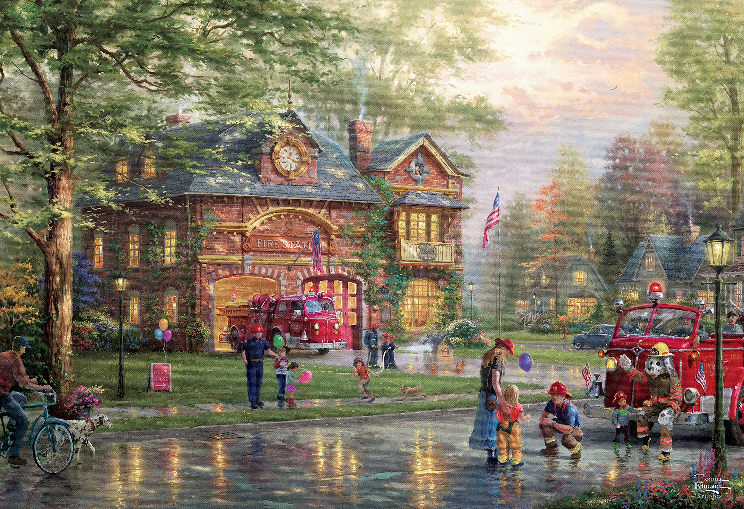 Ceaco - Thomas Kinkade - Hometown Firehouse - 2000 Piece Jigsaw Puzzle ...
