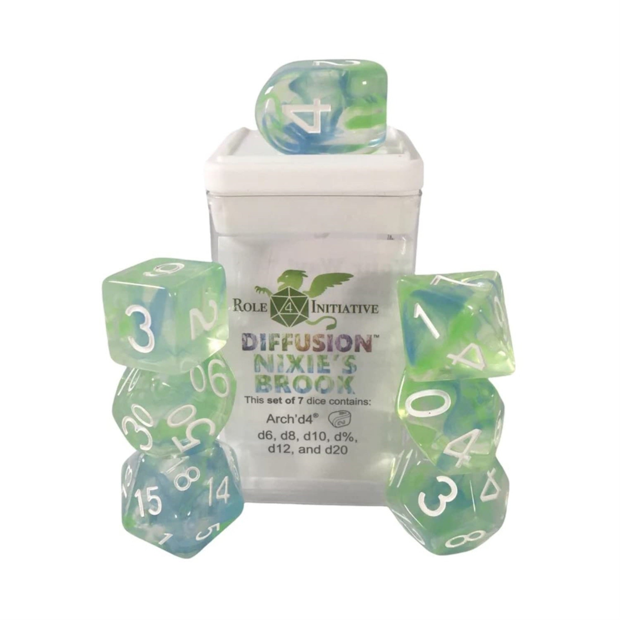 Role 4 Initiative Diffusion Poly Set - Nixie'S Brook W/Creature Symbol ...