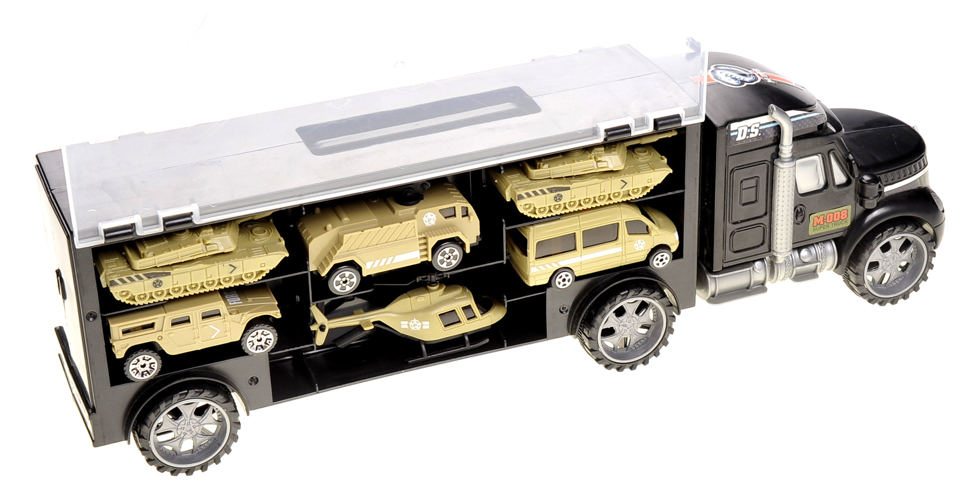 Military Transport Car Carrier With 6 Army Cars – Toytooth
